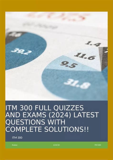 Itm 300 Full Quizzes And Exams 2024 Latest Questions With Complete Solutions Itm 300