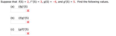Solved Suppose That F 5 2 F 5 3 G 5 6 And Chegg Com