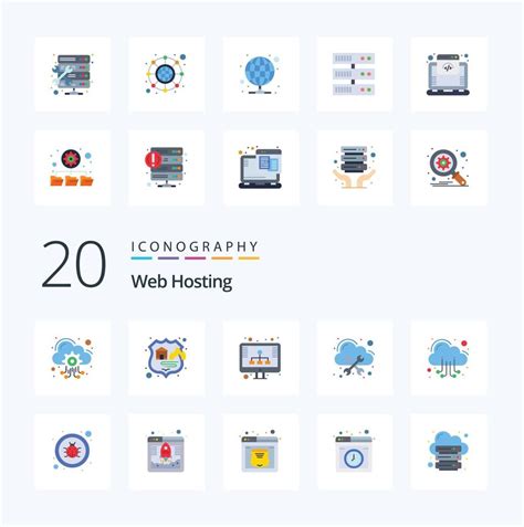 Web Hosting Flat Color Icon Pack Like Hosting Cloud Diagram