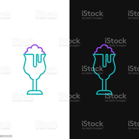 흰색과 검은 색 배경에 고립 된 맥주 아이콘의 라인 유리 다채로운 개요 개념 벡터 0명에 대한 스톡 벡터 아트 및 기타 이미지