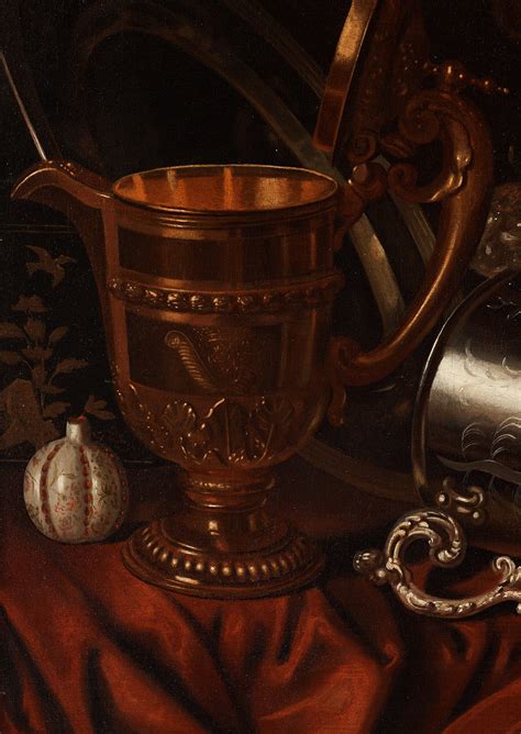 Pieter Gerritsz Van Roestraten Still Lite With Objects Of Silver