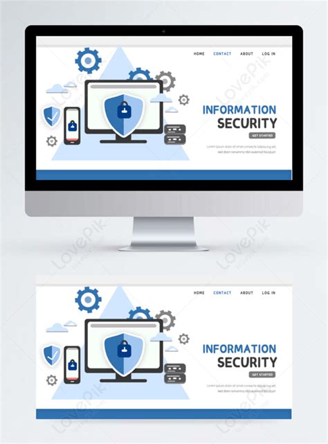 네트워크 정보 보안 홍보 Landing Page Ui 파란색 보호 막 기지 국 이미지 사진 466644327 무료 다운로드