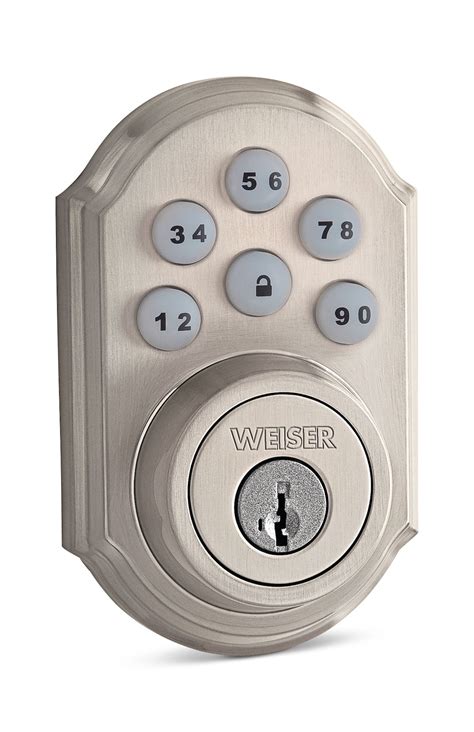 Weiser Smartcode Electronic Keypad Deadbolt Door Lock Satin Nickel Canadian Tire