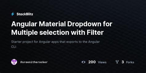 Angular Material Dropdown For Multiple Selection With Filter StackBlitz