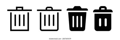 Bin Icon Set Vector Illustration Stock Vector Royalty Free 2057347679