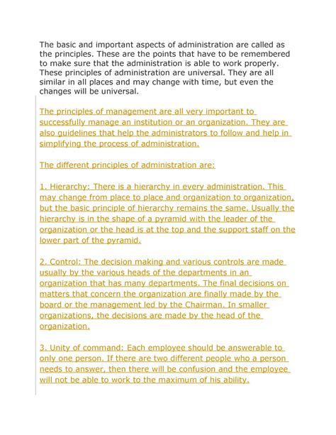 The Basic And Important Aspects Of Administration These Are The