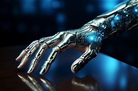 premium ai image robotic hands in action coding with precision and