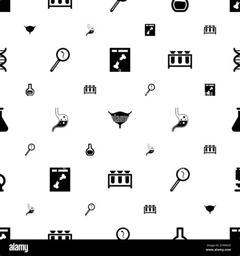 Biology Icons Pattern Seamless White Background Vector Image Stock