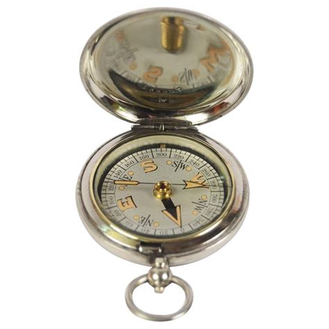 1917 Antique Aviation Pocket Compass British Officer Signed Dennison