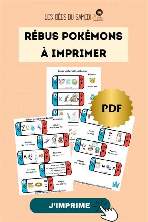 Pokémon 45 devinettes pour enfants charades et rébus en PDF