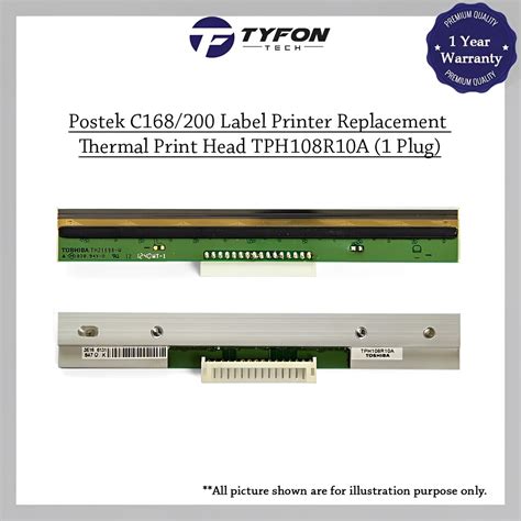Postek C168 200 Label Printer Replacement Thermal Print Head Tph108r10a