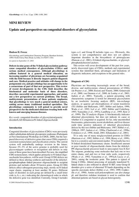 Pdf Update And Perspectives On Congenital Disorders Of Glycosylation