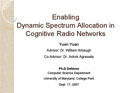 enabling dynamic spectrum allocation in cognitive radio networks