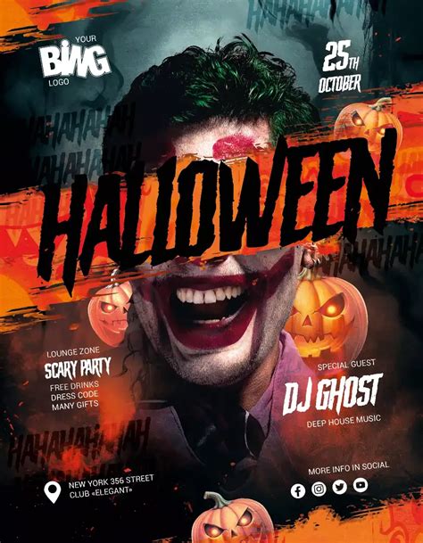 Halloween Invitation Psd Template Halloween Party Flyer Halloween