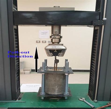 Pull Out Test Setup On Cylindrical Concrete Specimen With Embedded Rebar Download Scientific