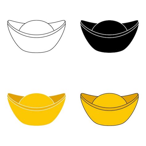 Premium Vector Chinese Gold Ingot In Flat Style Isolated