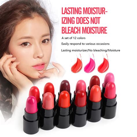 12colorsset Mini Cute Lipstick Kit Travel Set Makeup Waterproof Lip