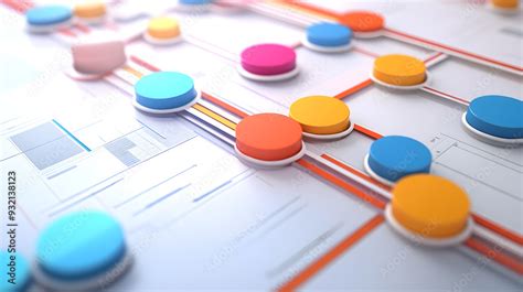 project management visualizing workflow with 3d business cartoons
