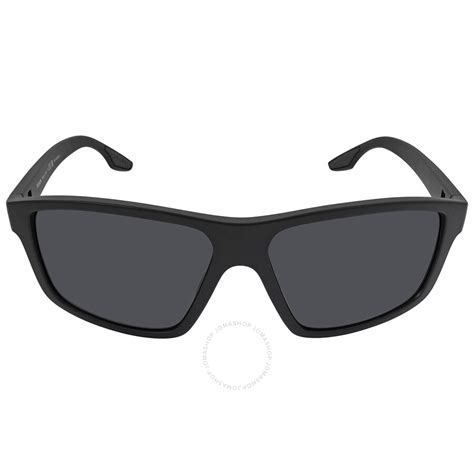 Prada Linea Rossa Polarized Dark Grey Rectangular Mens Sunglasses Ps