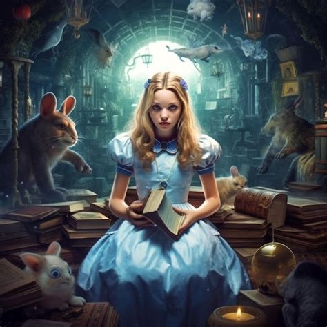 Alice Au Pays Des Merveilles Personnage Illustré Photo Premium