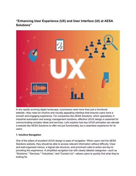 Ppt Enhancing User Experience Ux And User Interface Ui At Aesa