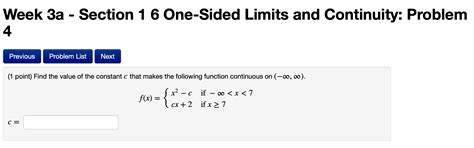 Solved Week 3a Section 1 6 One Sided Limits And