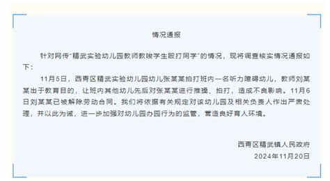 幼儿园老师教唆学生轮流打一男同学天津西青区通报 新浪新闻