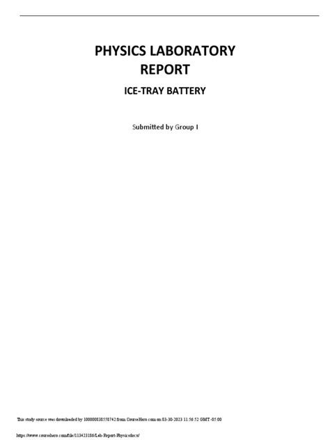 Lab Report Physics Pdf Zinc Physical Sciences