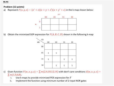 Solved FE P Problem Points A Represent F X Y Z Chegg Com