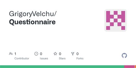 Github Grigoryvelchuquestionnaire