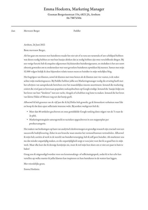 Sollicitatiebrief Voorbeeld Word Pdf Artofit