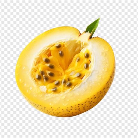 Free PSD Yellow Granadilla Fruit Isolated On Transparent Background