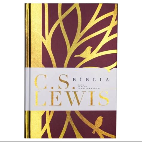 Bíblia C S Lewis NVT Leitura Perfeita Capa Dura Vermelho e Dourado Shopee Brasil