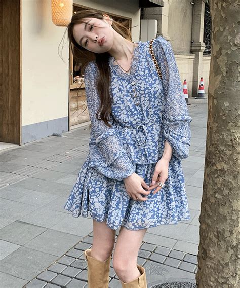 멀리 레오파드 미니 원피스 에이블리