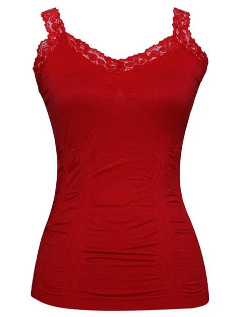 Contemporary Edge Womens Lace Trim Camisoles Free Size Various