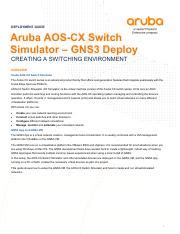 Deploying Aruba AOS CX Switch Simulator On GNS3 VM Step By Step