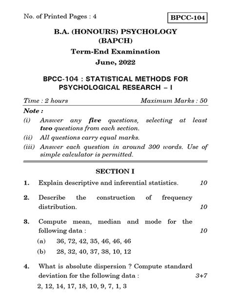 Bpcc 104 June 2022 Pdf Statistics Statistical Analysis