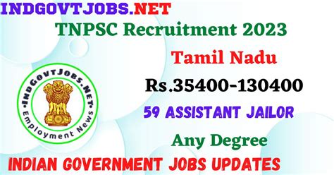 Tnpsc Recruitment 2023 59 Assistant Jailor Apply Online Best Indian