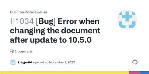 Bug Error When Changing The Document After Update To 10 5 0 Issue