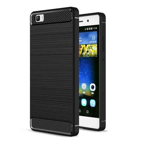 Kcatoon For Huawei P8 Lite Cover Luxury Shockproof Carbon Fiber Back Cover P8 Lite Case Rubber