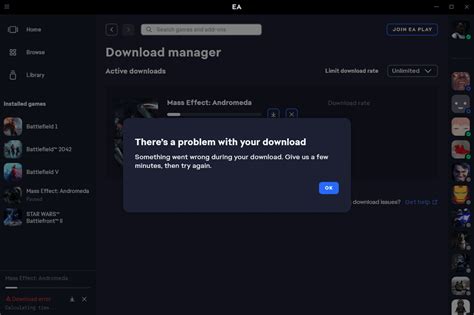 Andromeda Wont Download File Purgeea App Reinstall Doesnt Fix