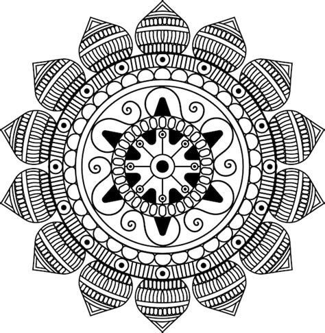 Premium Vector Handdrawn Mandala Lotus Flower Drawing
