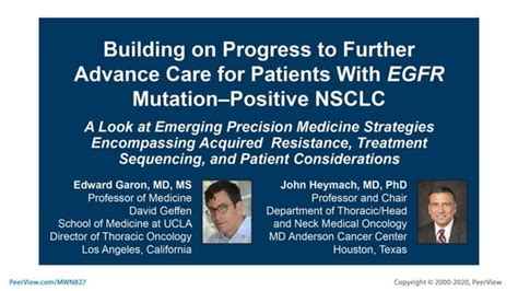 Building On Progress To Further Advance Care For Patients With Egfr Mutation Positive Nsclc A