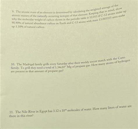 Solved The Atomic Mass Of An Element Is Determined By Chegg Com