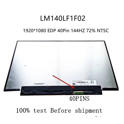 Inch 14 Lm140lf1f02 Ncp005e LCD Screen IPS Full Hd 1920 1080 EDP 40Pin