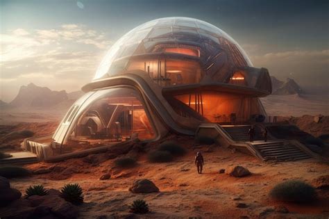 Dom Zbudowany W Przyszłości Na Planecie Przyszły Projekt Domów Domy Na