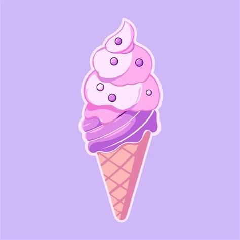 Premium Vector Ice Cream Cone Cartoon Icon Illustration Sweet Food