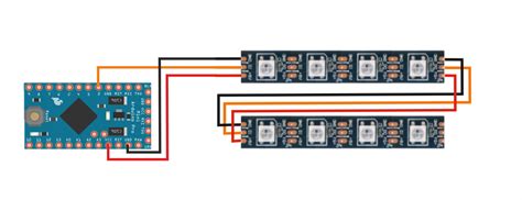 Адресная лента WS2812 Arduino Pro Mini ArduBlock