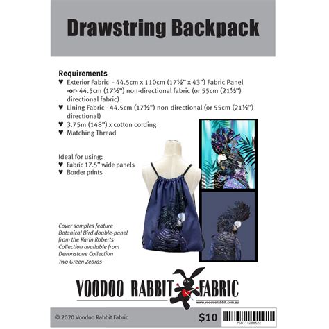 Drawstring Backpack Pattern