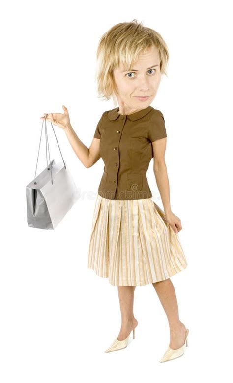 Karikatuur Van Winkelende Vrouw Stock Afbeelding Image Of Markt